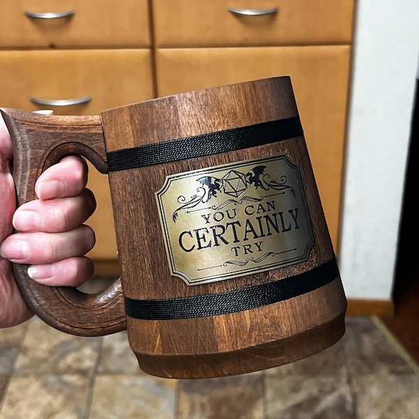 You Can Certainly Try Dnd Mug, D&D Beer Stein, Dungeon Master Gifts ...