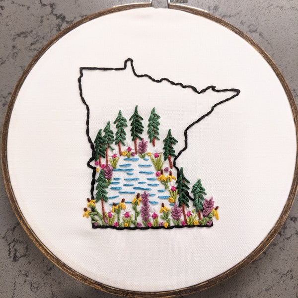 Minnesota State Embroidery Pattern - Instant Digital Download -PDF ...