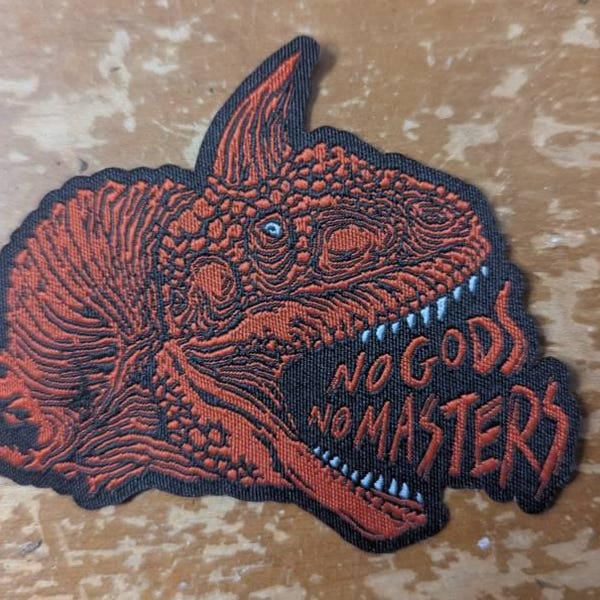 Dilophosaurus Paleo Punk Jacket Patches, Natural History Paleoart ...