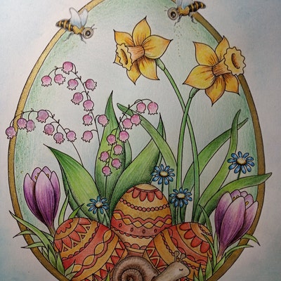 Printable Digital Coloring Book for Grownups, HELLO SPRING, Adult ...