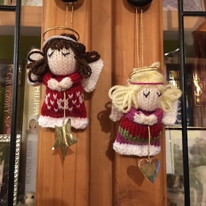 LITTLE ANGELS 4 10cm Angel Knitting Pattern, Christmas Decoration Doll ...