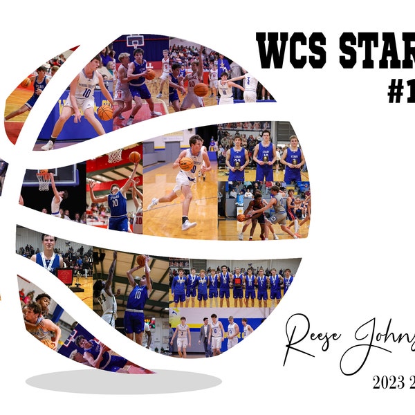 PRINTABLE Custom Basketball Photo Collage, Coach Gift, Printable ...