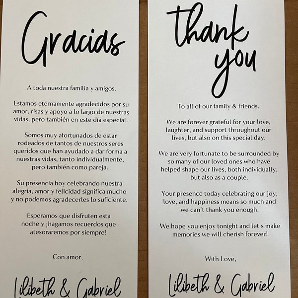 Harper Wedding Thank You Place Card Bundle | Minimalist Thank You Card ...