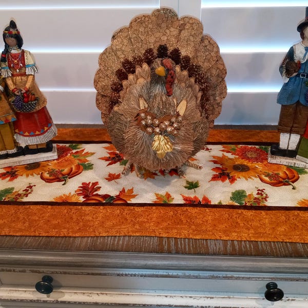 Yellow Easter Egg Quilted Table Runner, Small Easter Table Runner, 36 ...