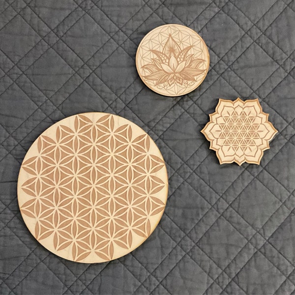 Flower of Life Lotus Crystal Grid #2 - Altar Decoration - Etsy