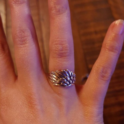 Unisex Angel Wing Ring Sterling Silver, Bird Wing Ring, Protective ...