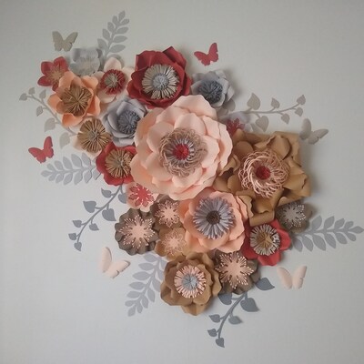 Daisy Fields Paper Flower Wall Decor, Decorative Paper Flower Wall ...