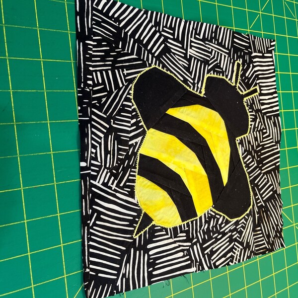 Bumble Bee, Foundation Paper Piecing Pattern (FPP Pattern), Quilt Block ...