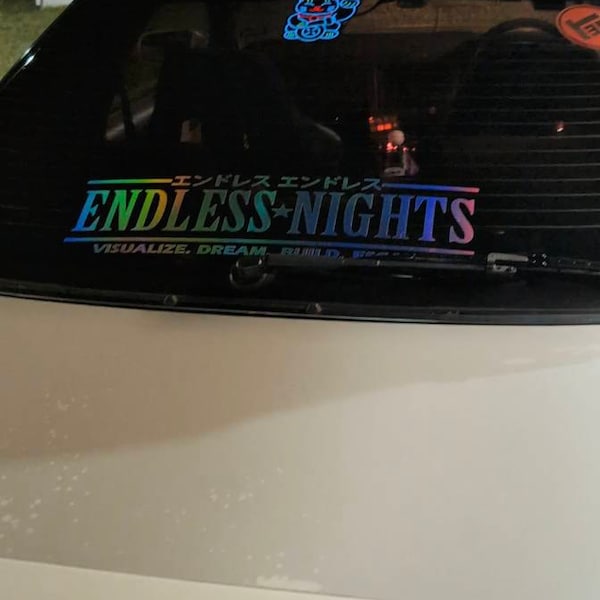 Endless Nights JDM Car Window Decal Sticker Bumper Sticker, Windshield ...