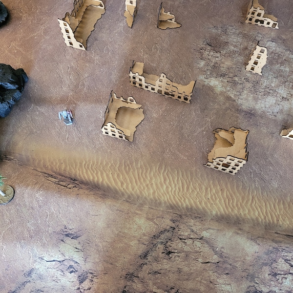 DESERT TERRAINS SET Wargame Scenery Warhammer 40K Sci-fi Postapo 28mm ...