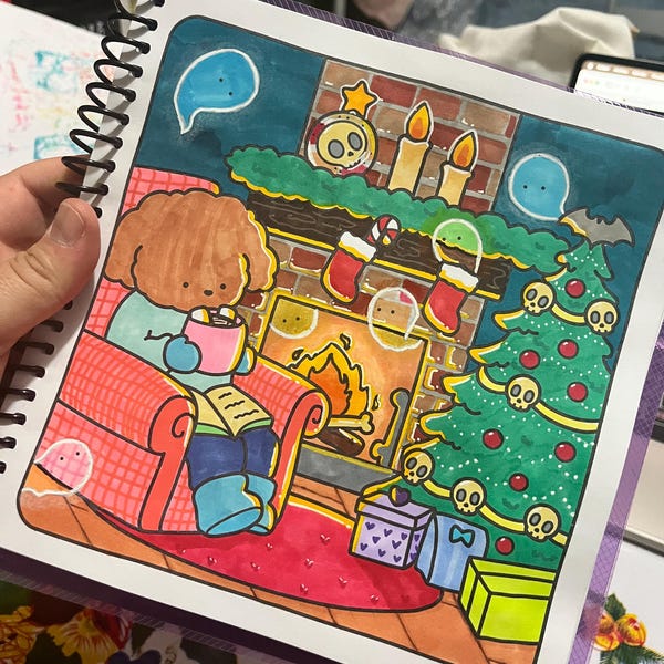 Spooky Christmas Coloring Pages, 40 Ghostly Festive, Cute & Cozy ...