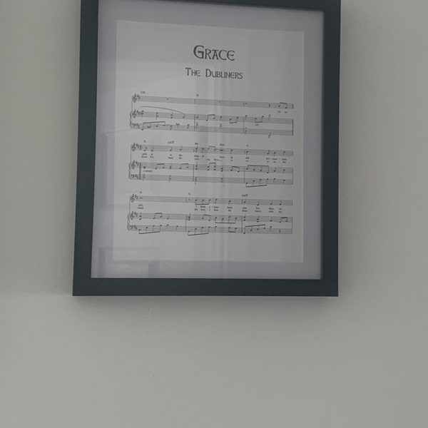 Grace Sheet Music Print the Dubliners Wall Decor Irish/ireland/lyric ...