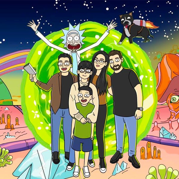 Rick Style Cartoon Portrait, Creative Custom Gifts, Become Your ...