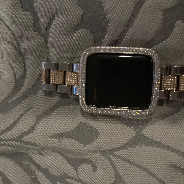 Custom Apple Watch Cover Silver Lab Diamond Bezel, Apple Watch Case ...