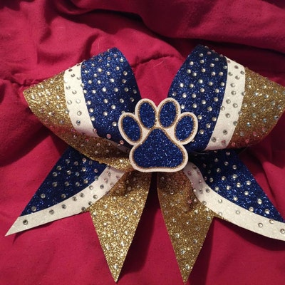 Scattered Rhinestone Tails Cheer Bow - Etsy