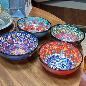 4x Turkish Ceramic Bowls Set 5.9''decorative Ceramic - Etsy