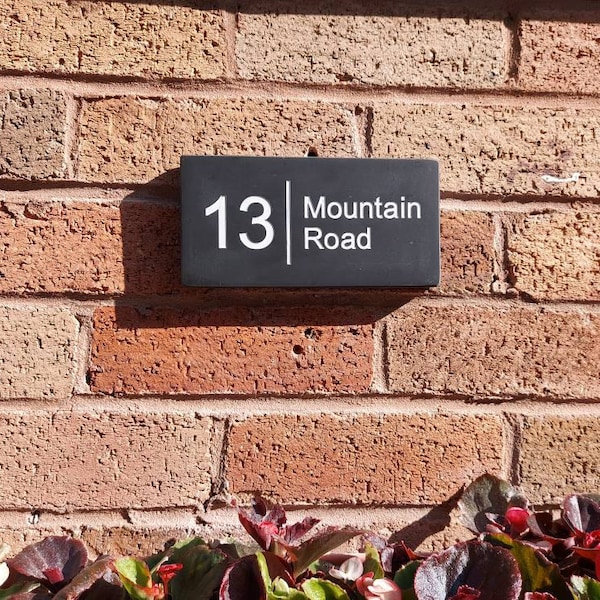 Quality Slate House Signs Name and Numbers Sign 20mm Thick and Size ...