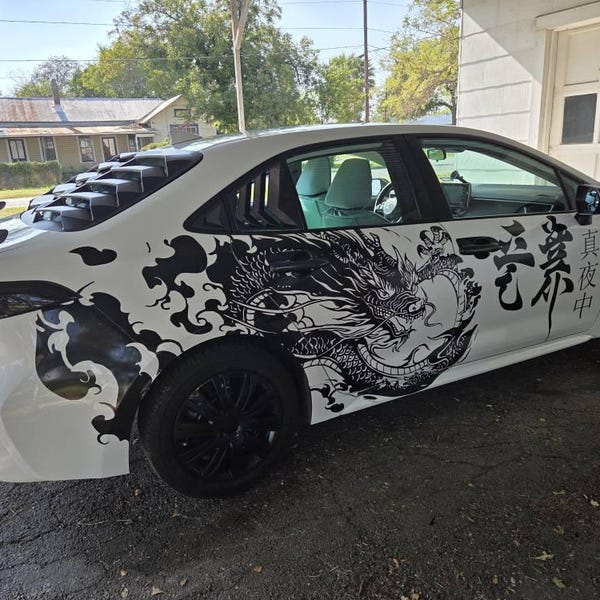 Japanese Dragon Decal - Vinyl Graphic Draco Sticker, Sedan SUV Truck ...