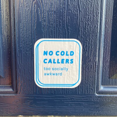 Funny No Cold Callers Sticker / Red No Soliciting Sign - Etsy