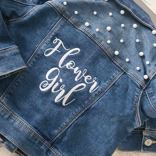 Unicorn Pearl Girls Denim Jacket Pink Purple Glitter Sparkle Jean ...