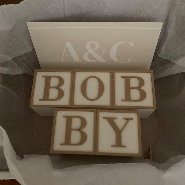 Custom 3D Printed Name Blocks – Nursery Decor, Baby Shower Gift - Etsy
