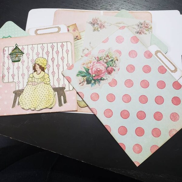 Handmade Small File Folders/journal Pockets and Add-ons/set of Three - Etsy