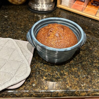 Bread Baker Pottery Bread Baking Pot in Blue Glaze 12 Recipes Included ...