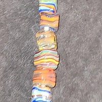 Traditional Turkish Artisan Handmade Cube Glass Beads, Large Hole Glass ...