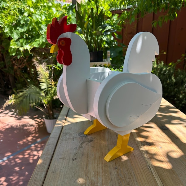 Rooster Planter, Scroll Saw Pattern, Diy, Garden Ornament, Rooster ...