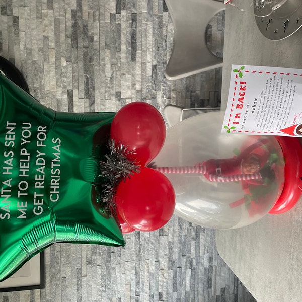 Personalised Elf Arrival Balloon Kit ELF BALLOON Elf POP Balloon - Etsy UK