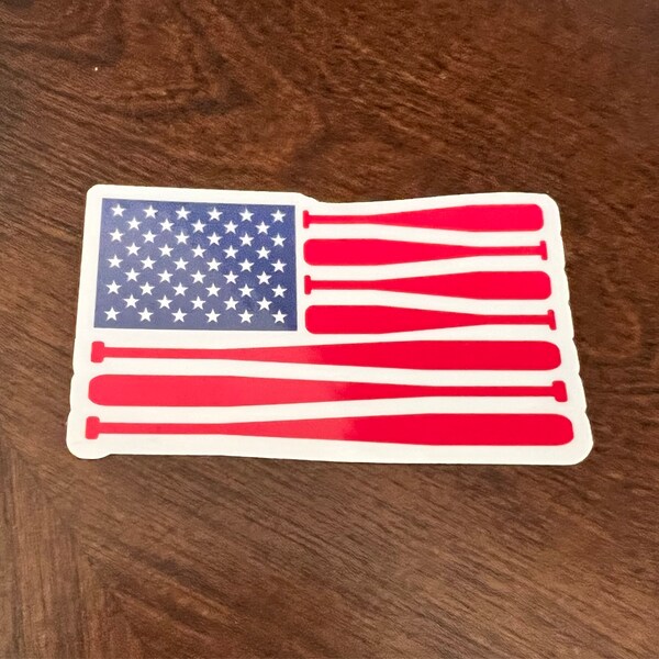 Baseball Flag Sticker Baseball Vinyl Sticker, Sports Sticker, Laptop ...