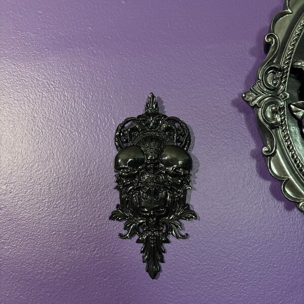 8" Victorian SKULLS Ornamental PLAQUE • Realistic Decorative 3D ...