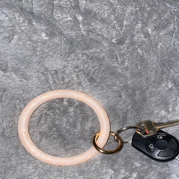 Glitter Silicone Bangle Bracelet Keychain,9 Colors，lanyard Bracelet ...