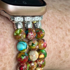 Apple Watch Beaded Band for Series 6/7/8/9, Genuine Selenite Beads cat ...