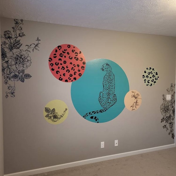 Cheetah Spot Wall Decals - Jungle Nursery Decor, Kids Room Wall Art ...