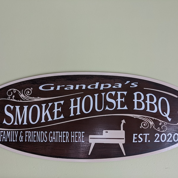 BBQ Sign, BBQ Smoker Gifts, Custom BBQ Decor, Smoker Grill, Custom ...