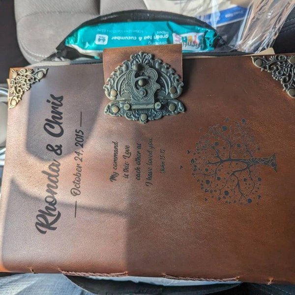 Personalized Leather Photo Album: Handmade Guest or Memory Book, A4/A5 ...