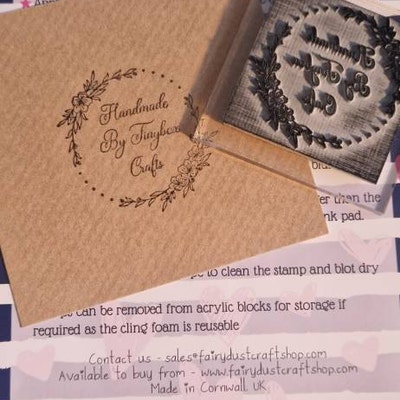 Personalised Handmade by Rubber Stamps 40 Designs 40/50/60/70/80mm ...