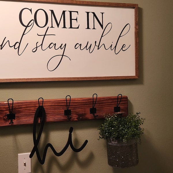 Come in and Stay Awhile Sign, Family Home Sign, Home Wall Decor ...
