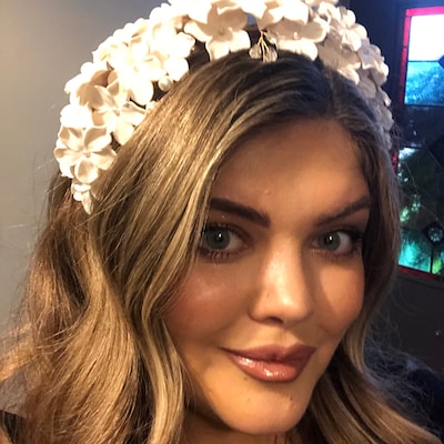 ISABELLA White Floral Crown, Wedding Crown, Bridal Pearl Crown, Bridal ...