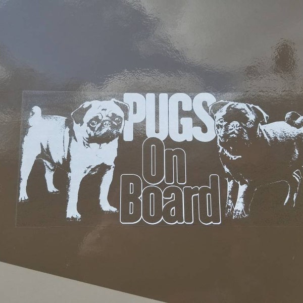 Pugs on Board - Car Window Sticker - Pug Dog Sign Decal -V05 - Etsy