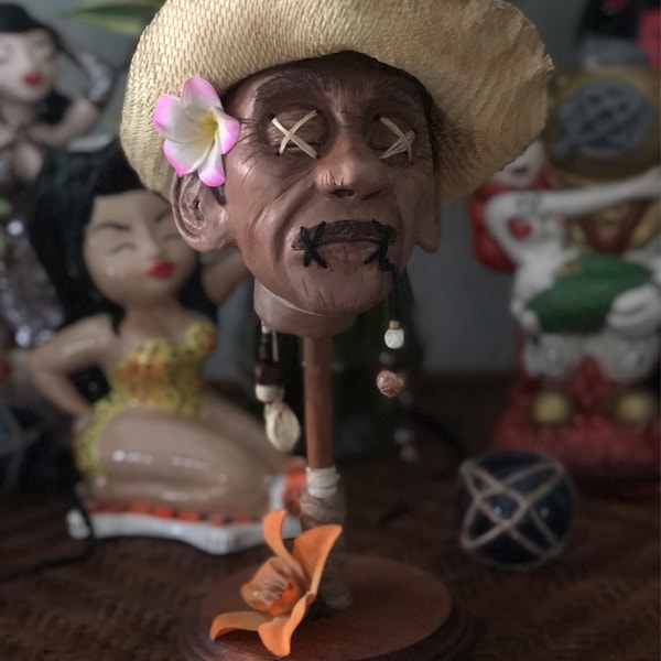 Shrunken Head - Elvis | Tiki Bar Decoration - Etsy