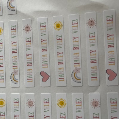 72 Skinny School Supply Labels Dishwasher Safe Waterproof Labels ...