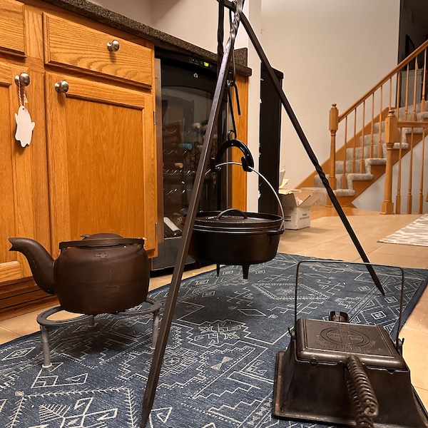 Hand Forged Campfire Cookset With Adjustable Swing Arms (heavy Duty ...