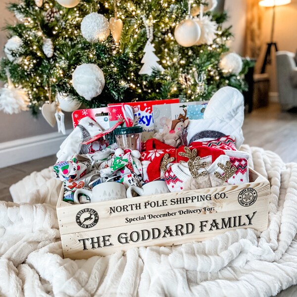 Personalised December 1st Box Large Family Christmas Crate, December ...