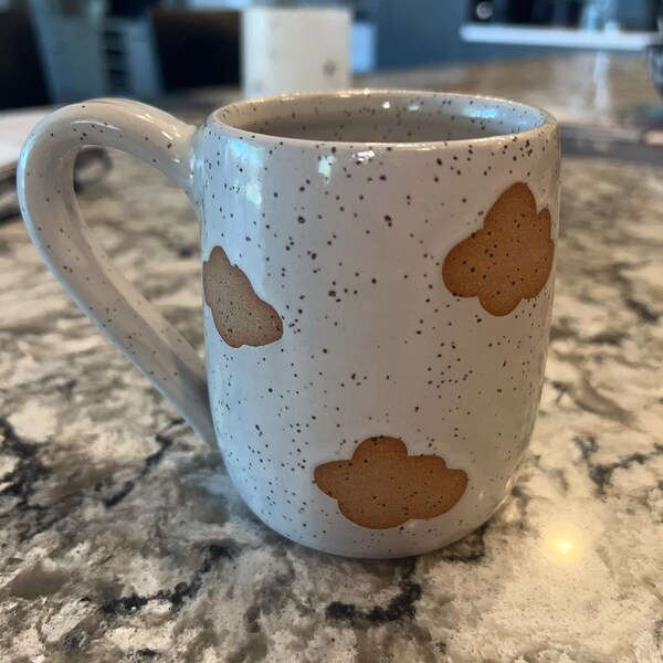 Floating Clouds Ceramic Mug, Speckled Handmade Mug Ceramic Coffee Cup ...