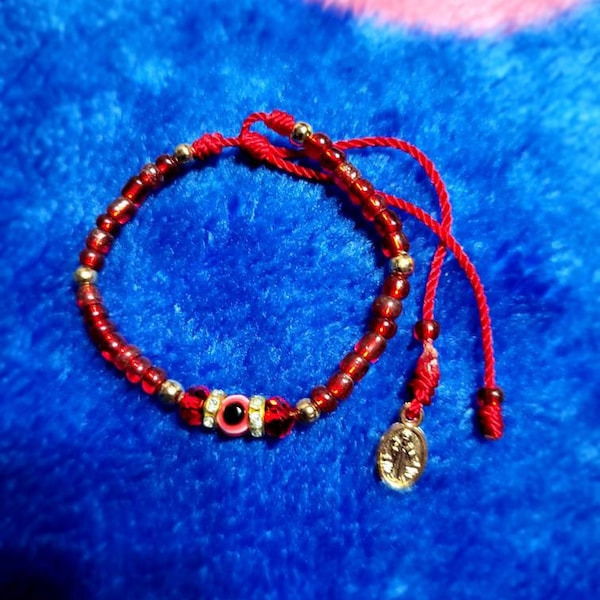 Mexican Evil Eye Woven Bracelet , All Ages Adjustable Bracelet,handmade ...