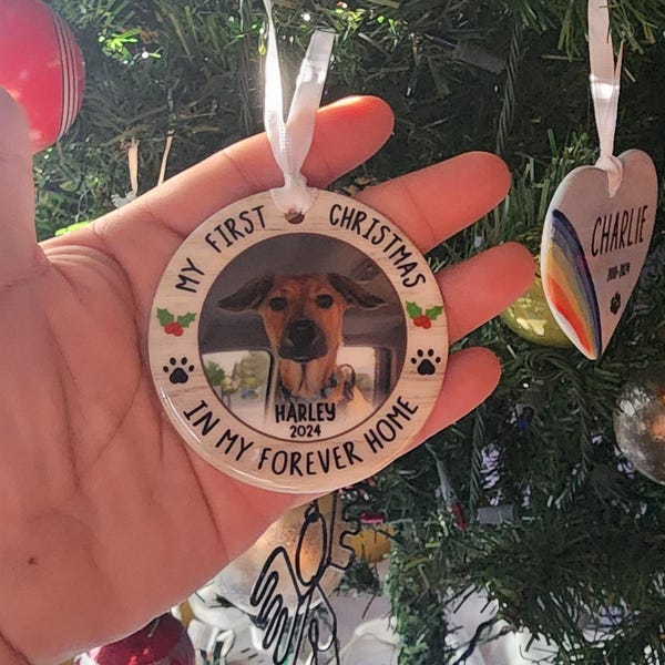 Custom Puppies First Christmas Ornament - Dog Picture Ornament - Dog's ...