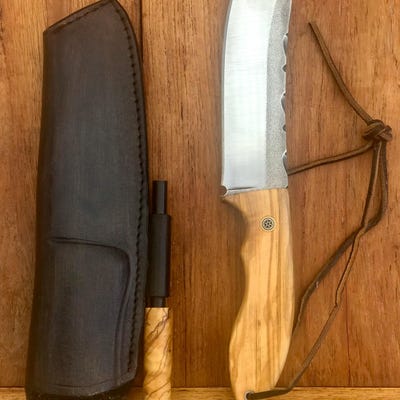 Tactical Knife With N690 Bohler Steel Walnut Handle and 1/8 Inch ...