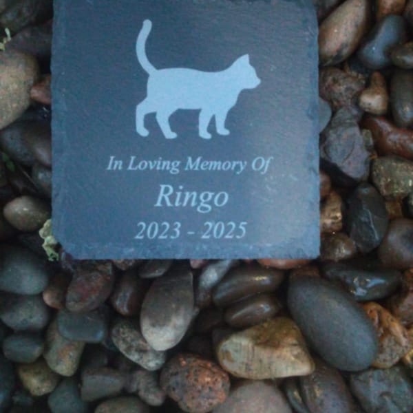 Cat Memorial Stone Pet Kitty Memory Stone Cat Loss Gift Sympathy Gift ...